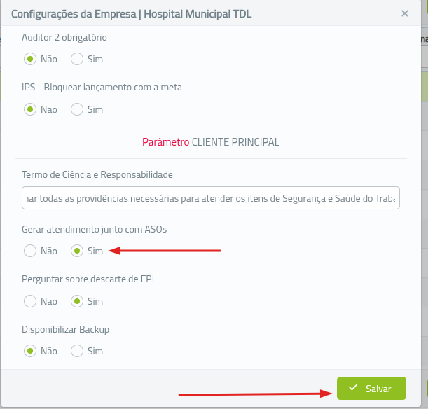 Geração de Atendimento a partir de um ASO Planejado
